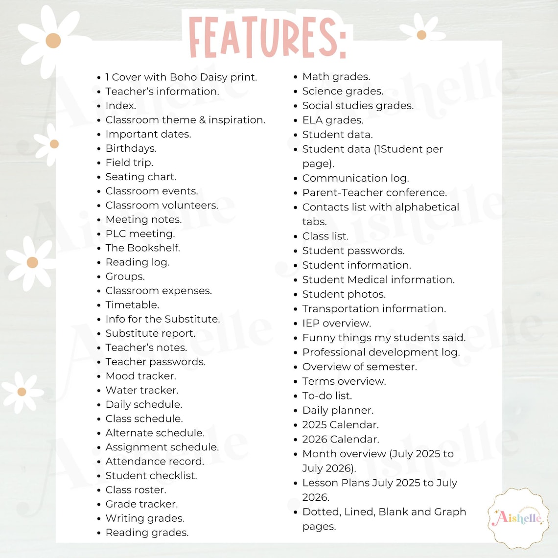 2025-2026 Digital Teacher Planner | Goodnotes Teacher | Boho Daisy ...