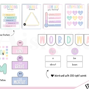 EDITABLE Pastel Smiley Classroom Decor Bundle - PERSONAL USE - Etsy