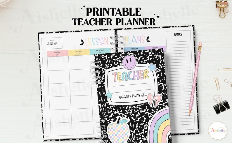 2026-2027 Printable Teacher Planner | Teacher Binder | Pastel Smiley ...