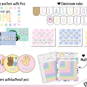 EDITABLE Pastel Smiley Classroom Decor Bundle - PERSONAL USE - Etsy