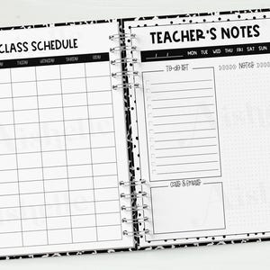 2025-2026 Teacher Planner Printable | Teacher Binder | Black & White ...