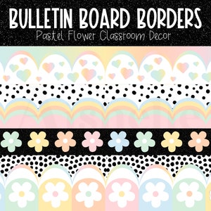 Pastel Bulletin Board Borders | Pastel Flower Classroom Decor ...