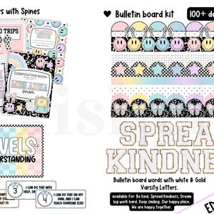 Editable Pastel Smiley Composition Notebook Classroom Decor Bundle ...