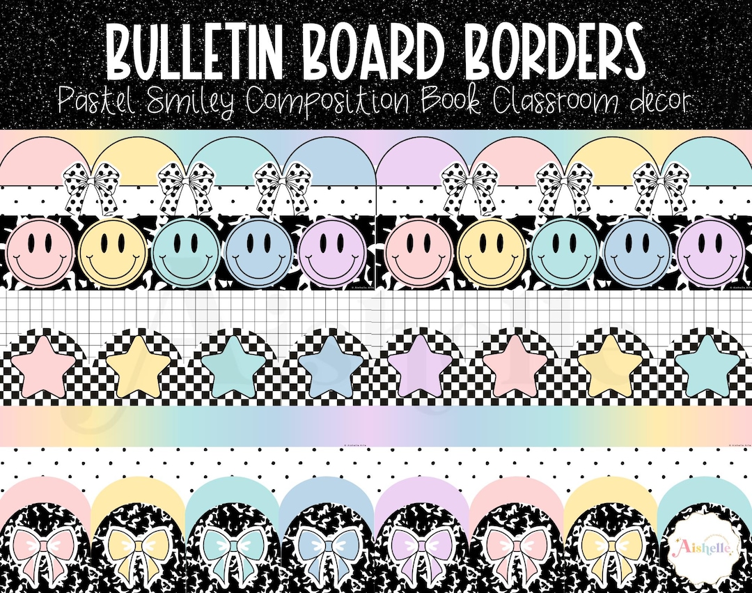 Pastel Composition Bulletin Board Borders | Pastel Composition Notebook ...
