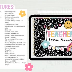2025 Digital Teacher Planner | Teacher Goodnotes | With Cute ...
