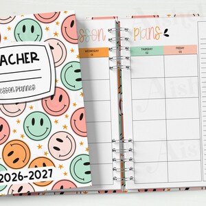 2026-2027 Printable Teacher Planner | Teacher Binder | Groovy Smiley ...