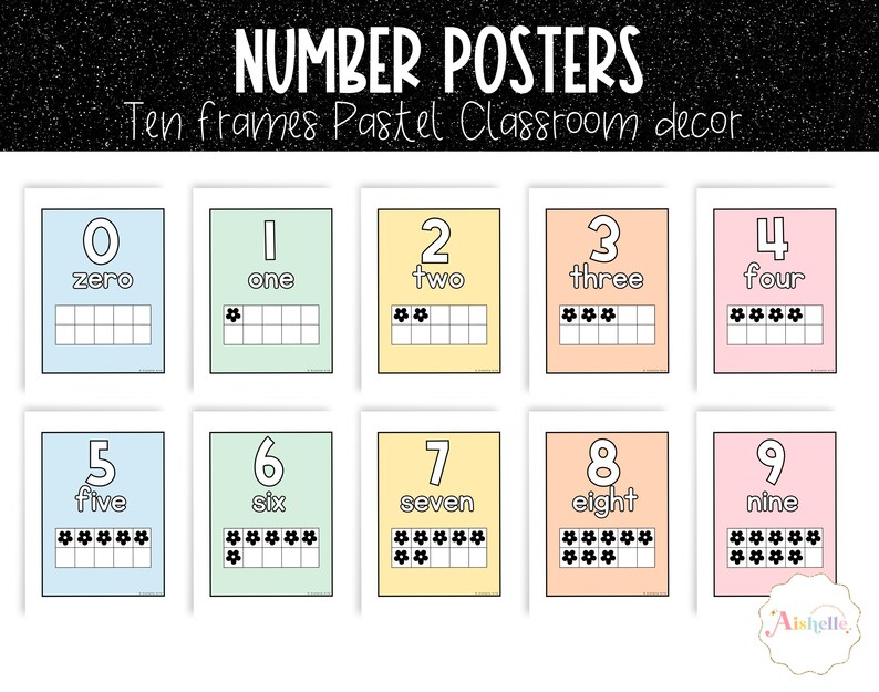 Number Posters | Ten Frames Posters | Pastel Classroom Decor | PERSONAL ...
