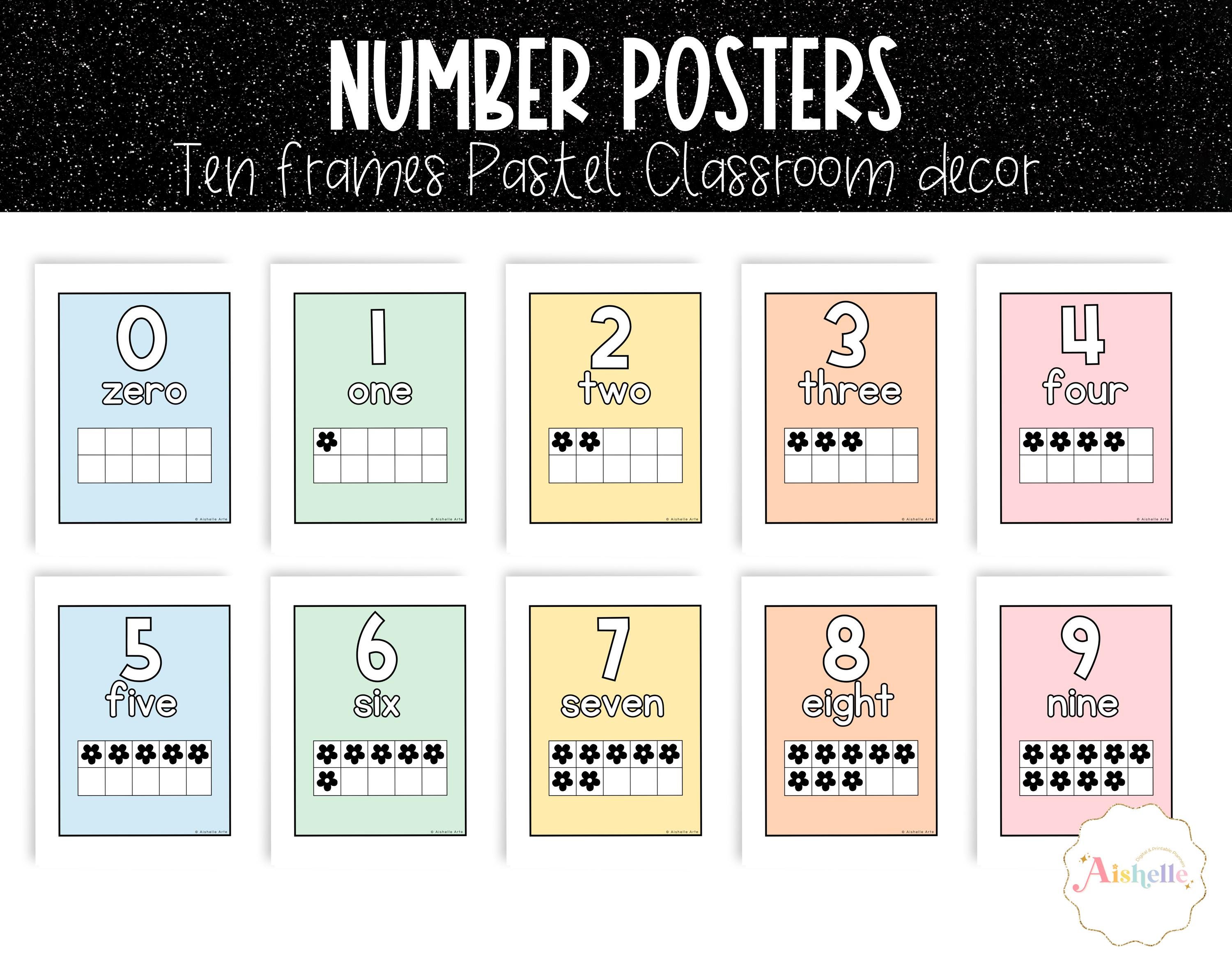 Number Posters | Ten Frames Posters | Pastel Classroom Decor | PERSONAL ...