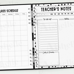 Printable Teacher Planner 2024-2025 | Teacher Binder | Black & White ...