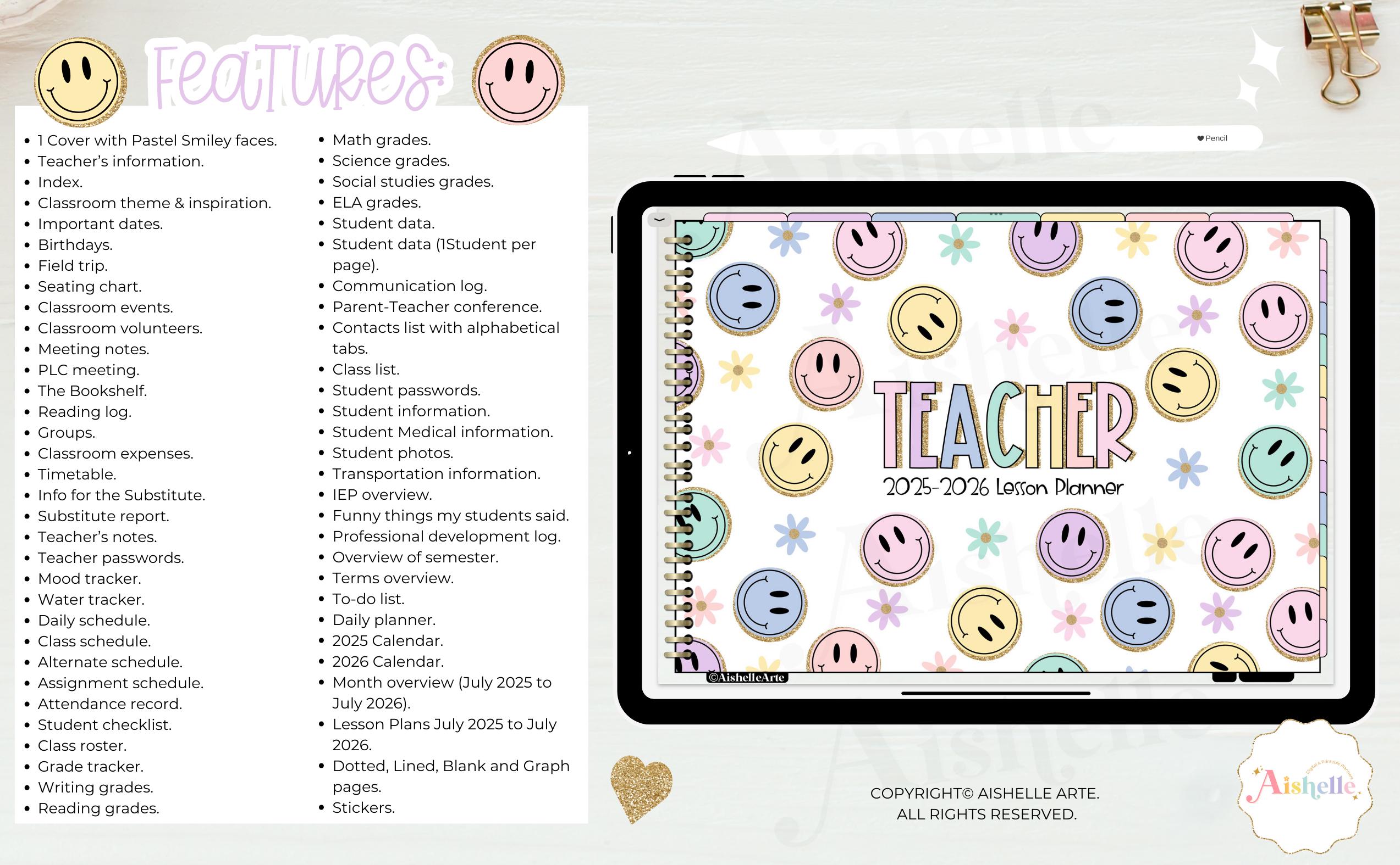 2025-2026 Digital Teacher Planner | Goodnotes Teacher Agenda | With ...