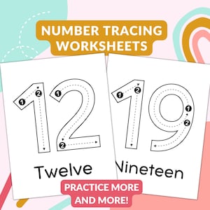 Printable Number Tracing Worksheets, 10 to 20 Number Tracing, Printable ...