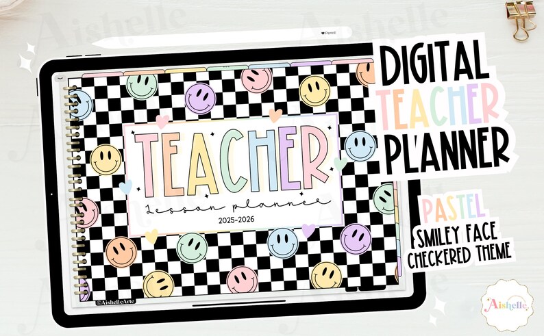 Digital Teacher Planner 2025-2026 | Teacher Goodnotes | With Checkered ...