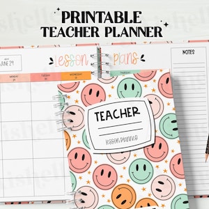 2026-2027 Printable Teacher Planner | Teacher Binder | Groovy Smiley ...