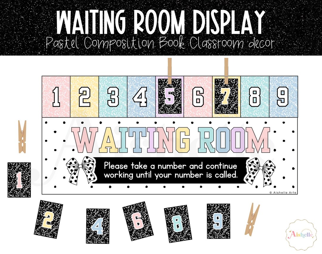 Pastel Composition Book Classroom Decor: Teacher Waiting Room Display ...