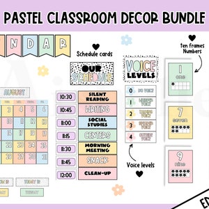 EDITABLE Pastel Classroom Decor Bundle PERSONAL USE - Etsy