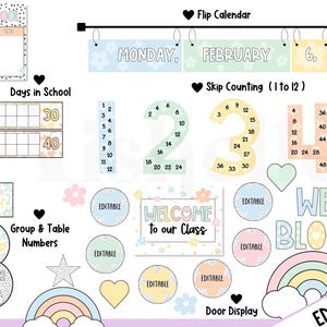 EDITABLE Pastel Classroom Decor Bundle - Bloom in Pastel | PERSONAL USE ...