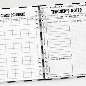 Printable Teacher Planner 2025-2026 | Teacher Binder | Black & White ...