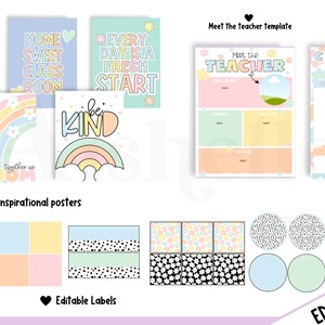 EDITABLE Pastel Classroom Decor Bundle PERSONAL USE - Etsy