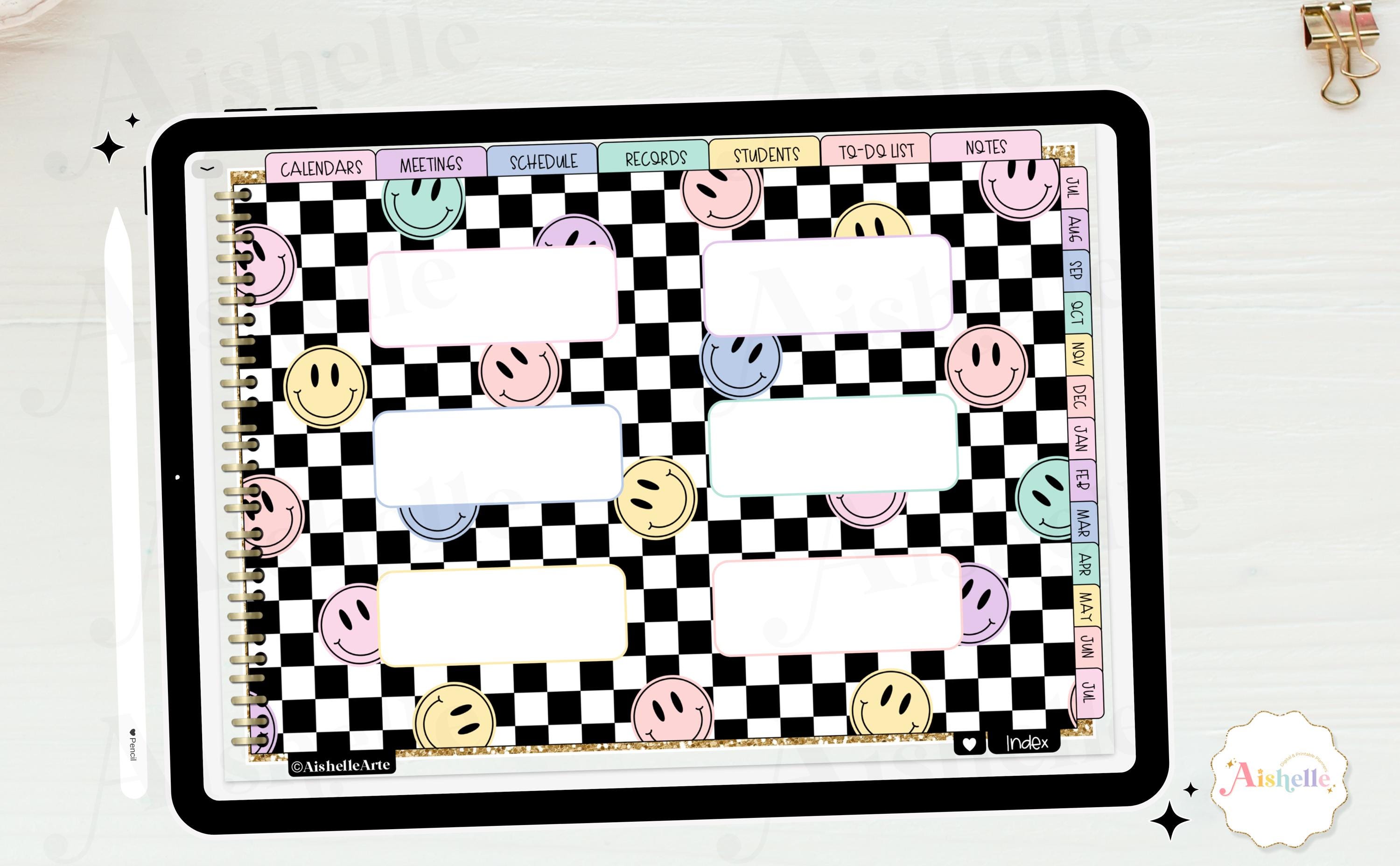Pastel Smiley Digital Teacher Planner 2026-2027 for Goodnotes ...