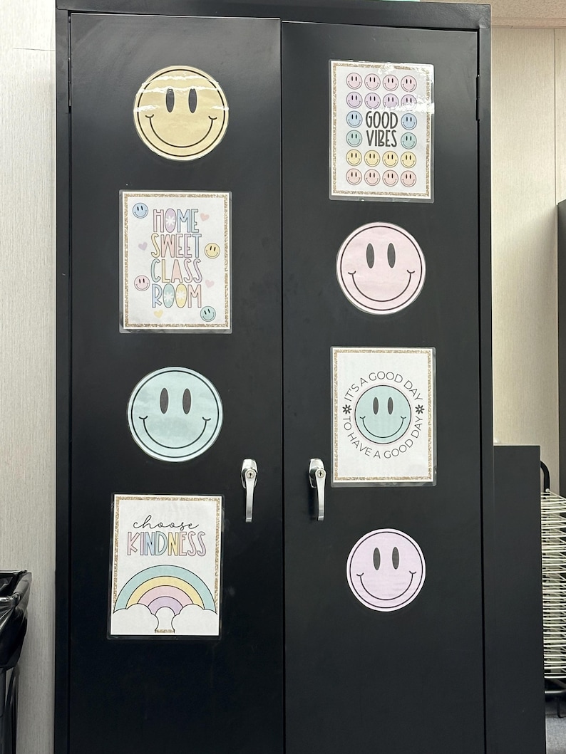Pastel Classroom Inspirational Posters: Smiley Decor (PDF Download) - Etsy