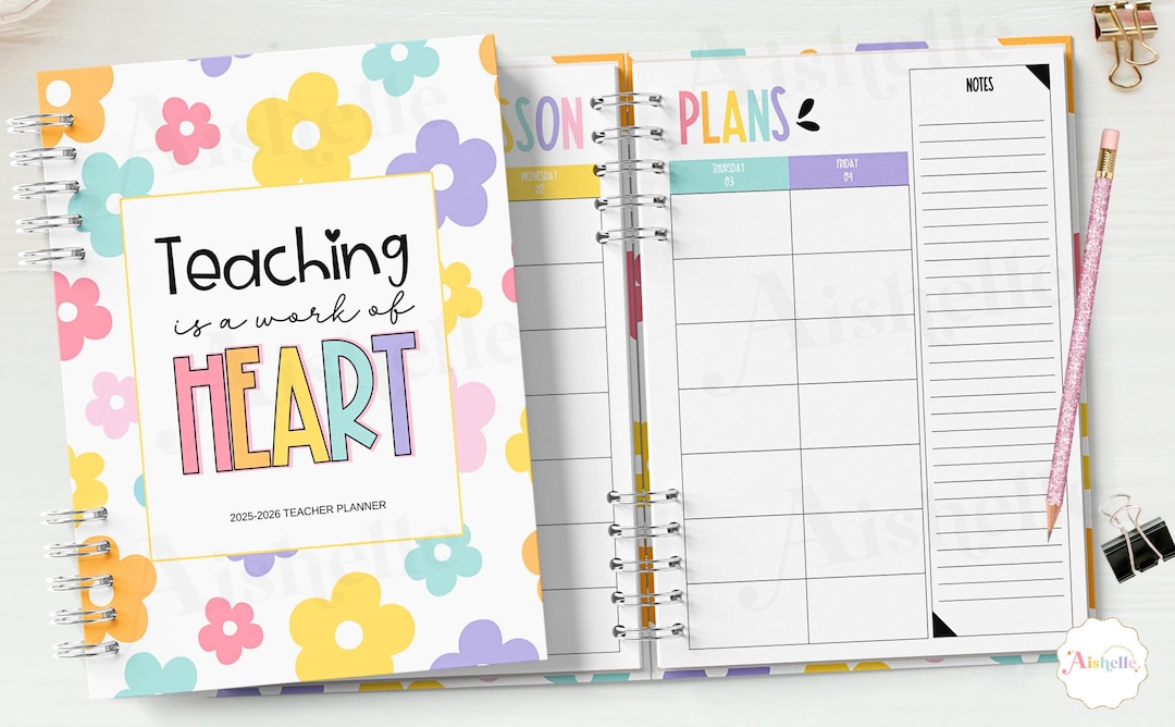 2025-2026 Printable Teacher Planner | Teacher Binder | Bright Floral ...