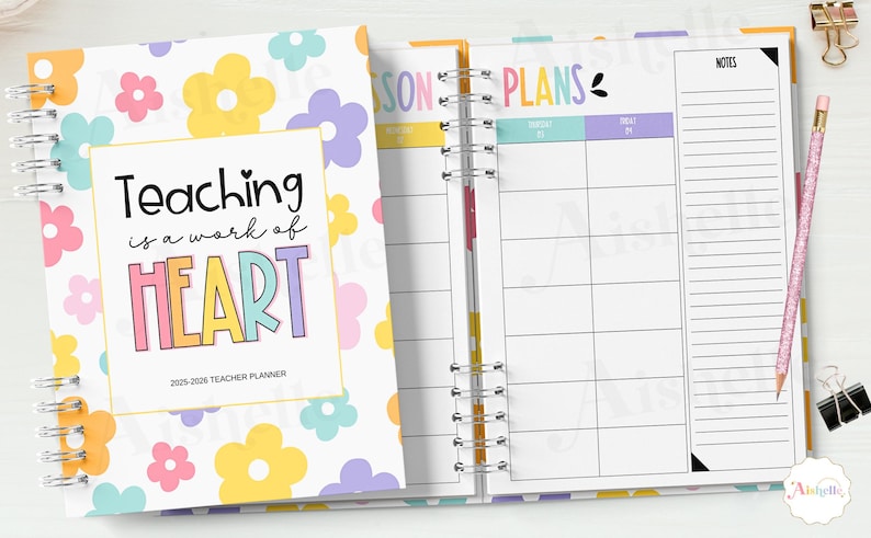 2025-2026 Printable Teacher Planner | Teacher Binder | Bright Floral ...