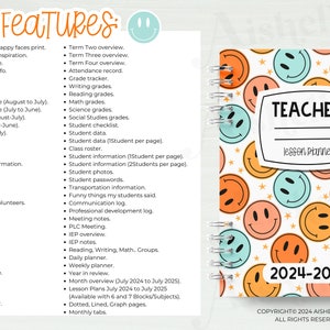 2024-2025 Teacher Planner Printable | Teacher Binder | Groovy Happy ...