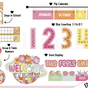 Editable Retro Groovy Disco Classroom Decor Bundle | PERSONAL USE - Etsy