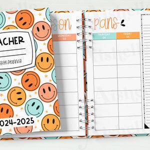 2024-2025 Teacher Planner Printable | Teacher Binder | Groovy Happy ...
