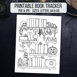Printable Halloween Floating Shelf Book Tracker Reading Log - Etsy