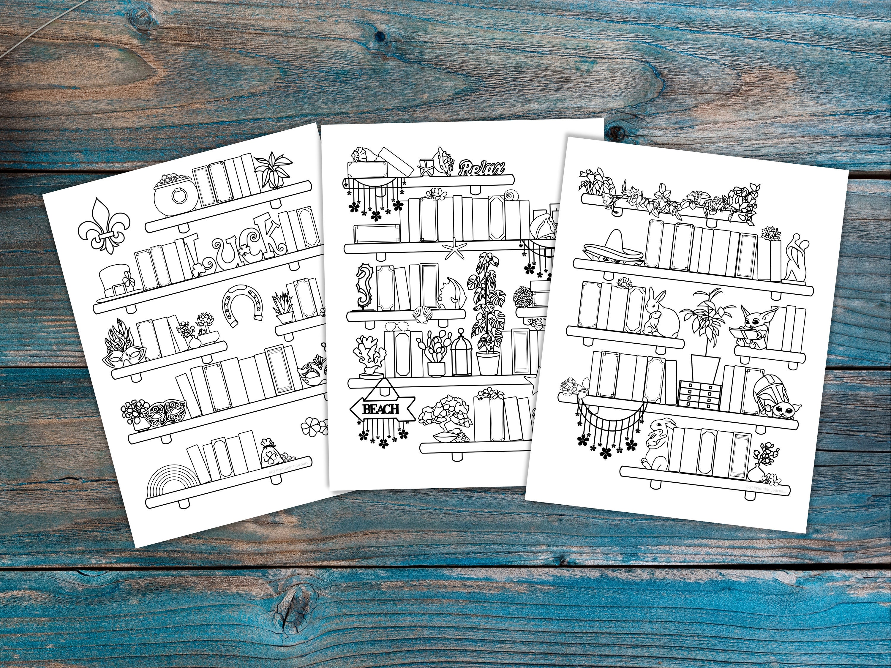 12 Month Floating Shelf Book Reading Tracker Collection Bundle Stay on ...