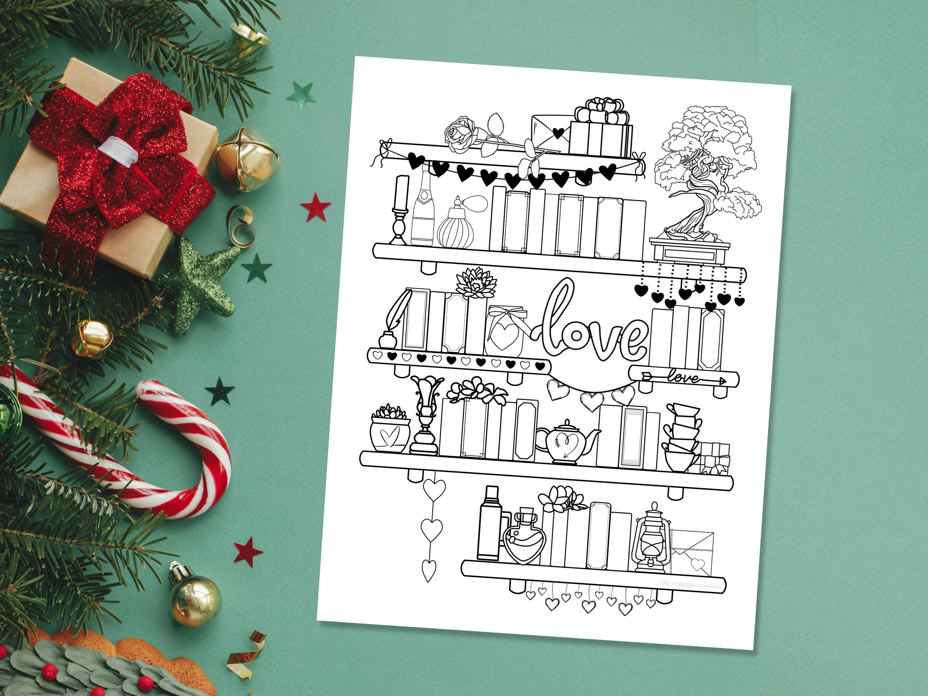 Printable February Bookshelf Book Tracker Reading Log, Valentine's Day ...