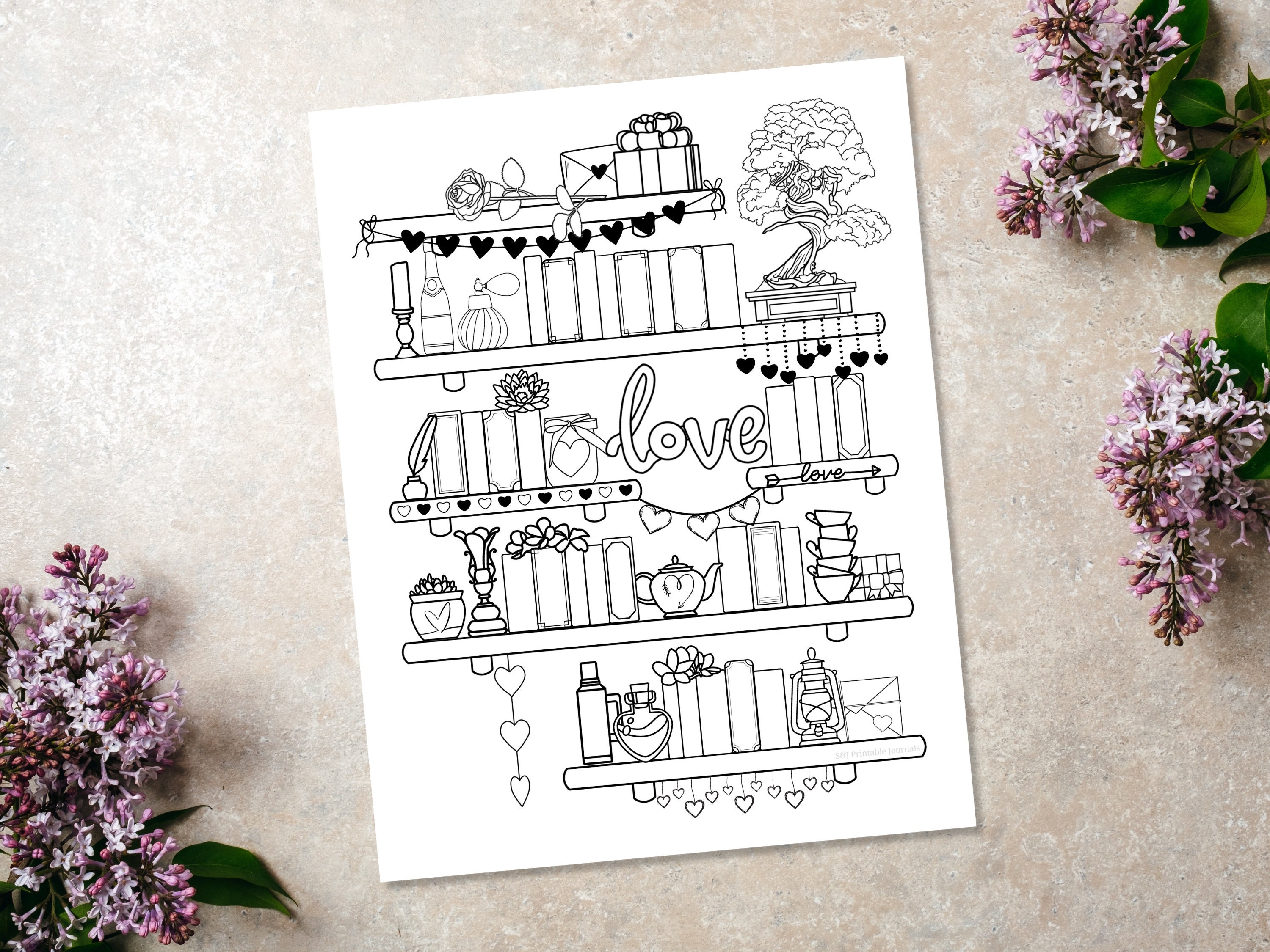 Printable February Bookshelf Book Tracker Reading Log, Valentine's Day ...
