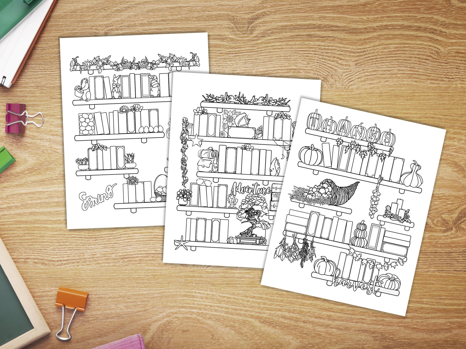 12 Month Floating Shelf Book Reading Tracker Collection Bundle Stay on ...