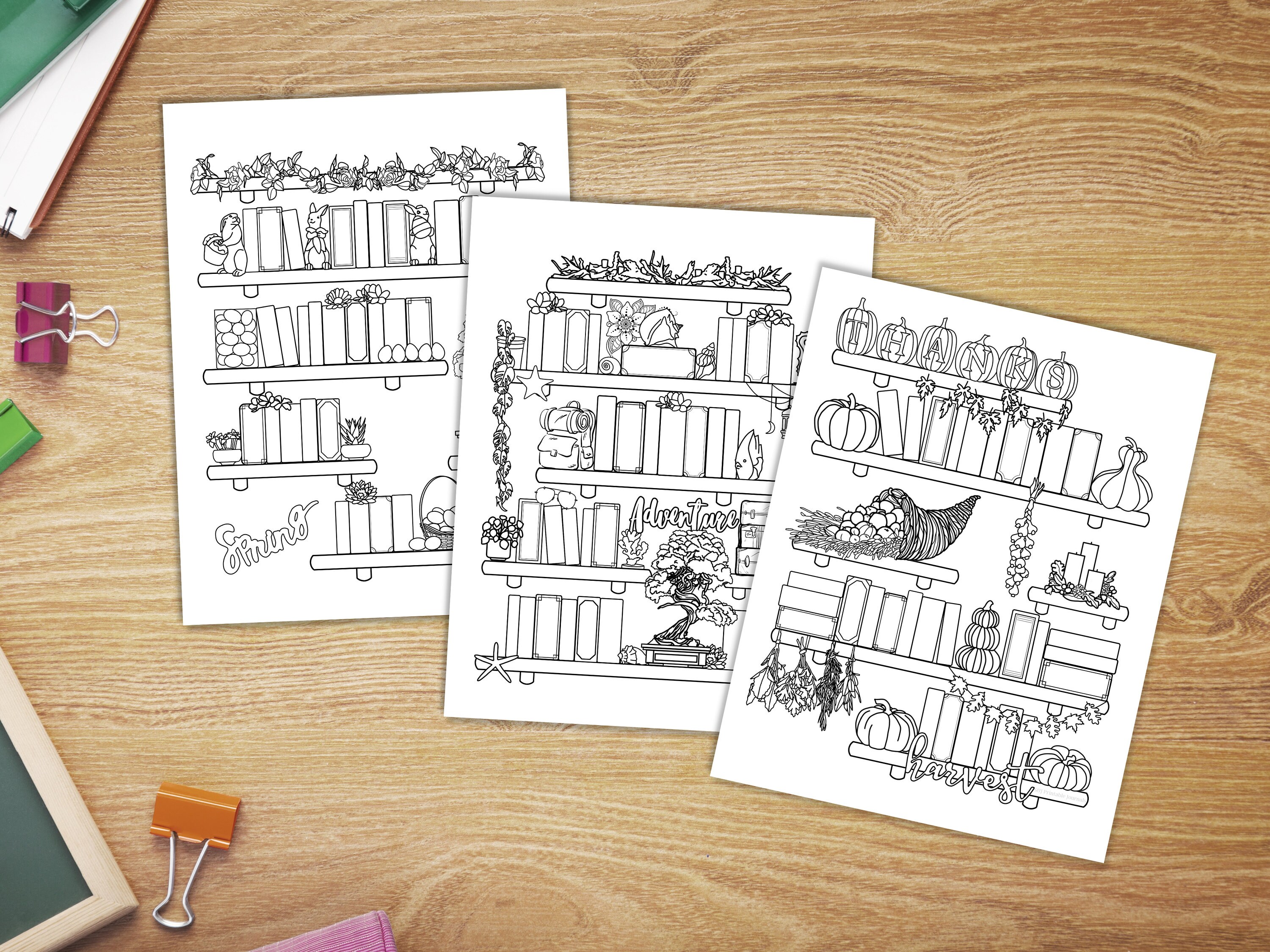 12 Month Floating Shelf Book Reading Tracker Collection Bundle Stay on ...