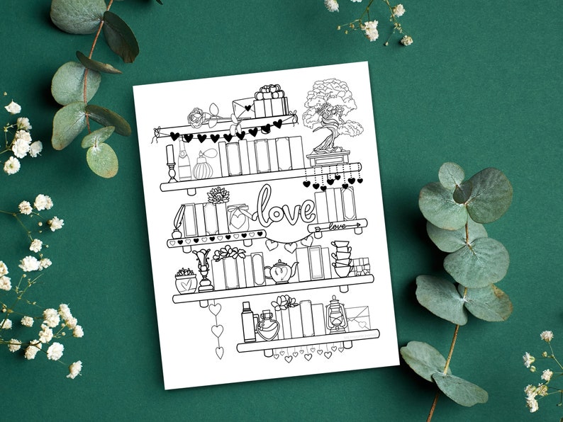 Printable February Bookshelf Book Tracker Reading Log, Valentine's Day ...