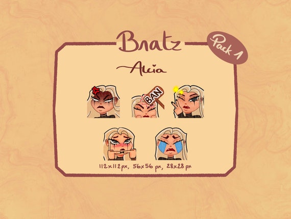 Twitch Emotes Goth Chibi Girl Bratz Alcia Pack 1 | Etsy