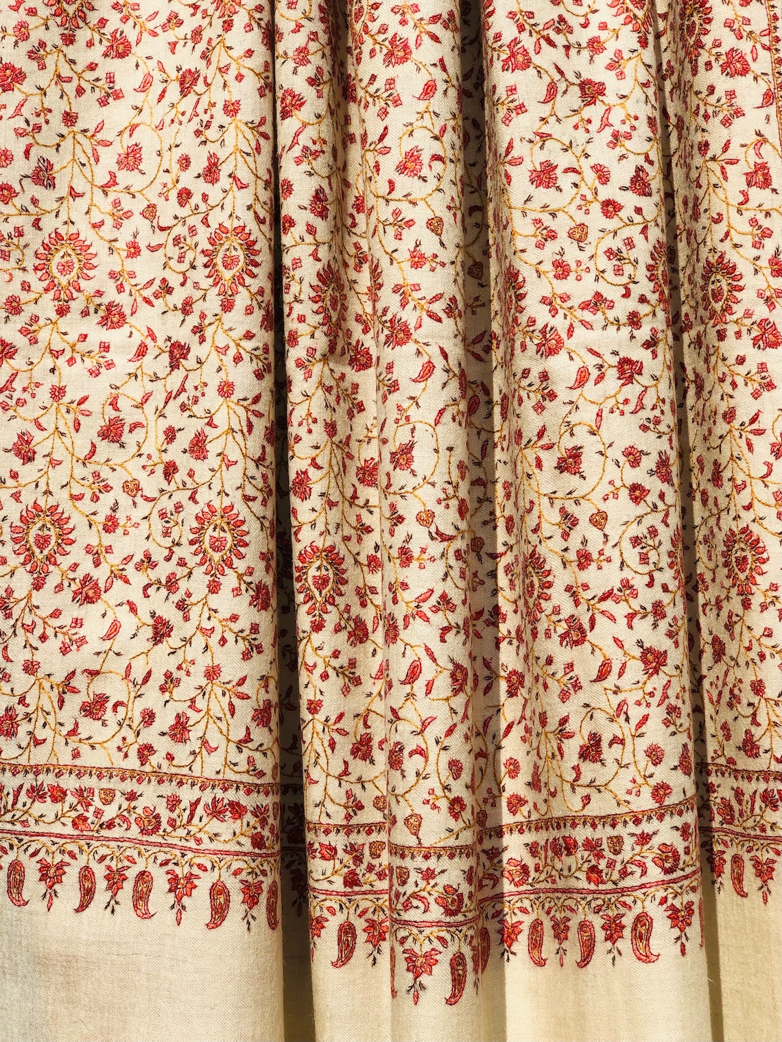 Pashmina Sozni Shawl, Needle Embroidery Scarf, Pashmina Embroidery ...