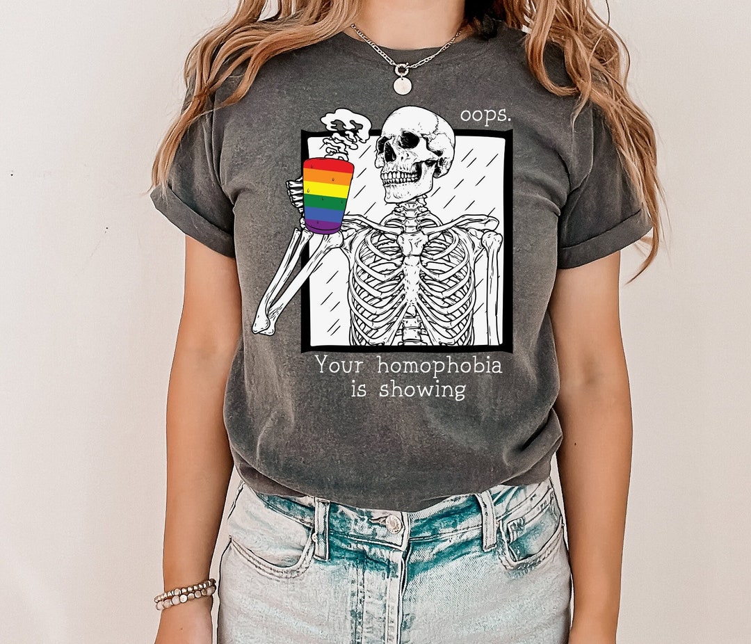 Skeleton Coffee LGBT Rainbow Mug Pride Month Shirt, Funny Gothic Tshirt ...