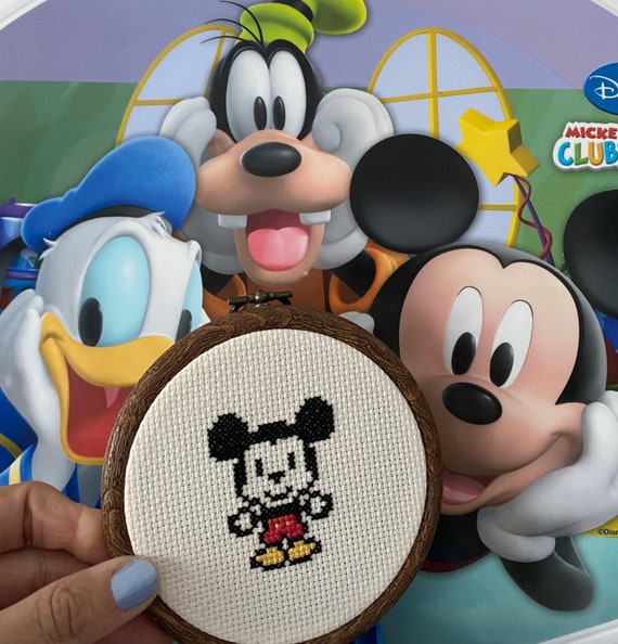 Mickey Mouse Cross Stitch Birth Announcement at Miguelina Cotten blog