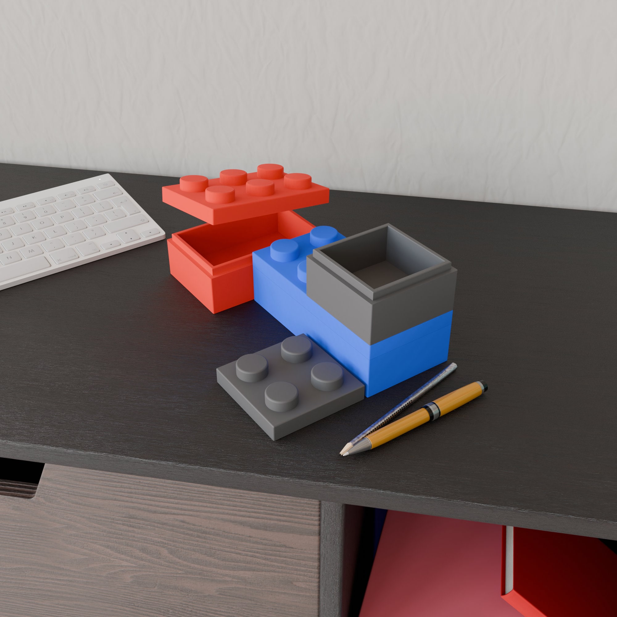 Set of 3 Stackable Boxes STL Files - 3D Print Storage Box - Small Parts ...