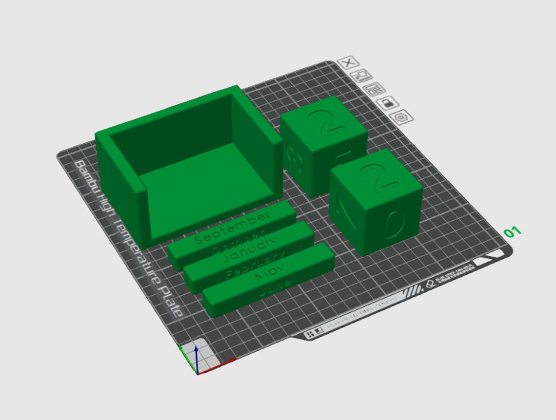Date Blocks 3D STL Files - 6 Files for 3D Printer - Etsy