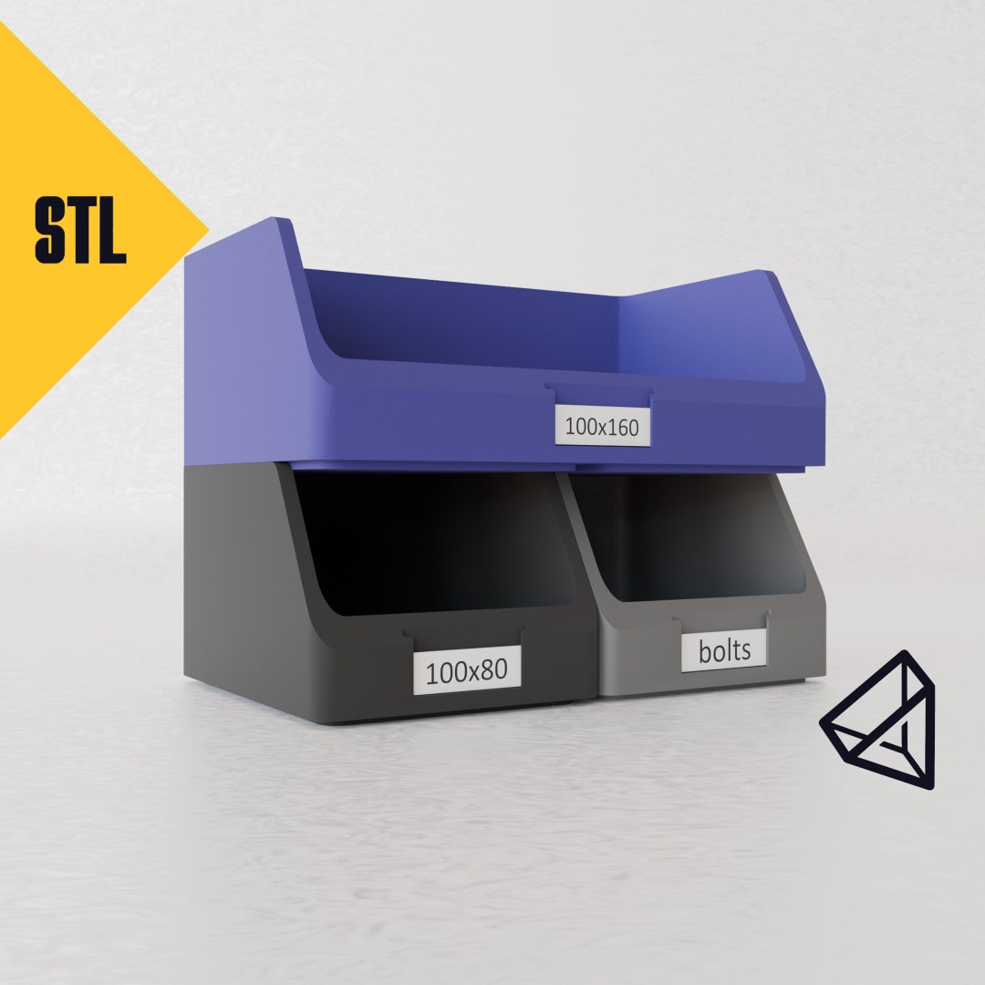 Stackable Parts Boxes STL File - 3D Print Storage Box - Small Parts ...