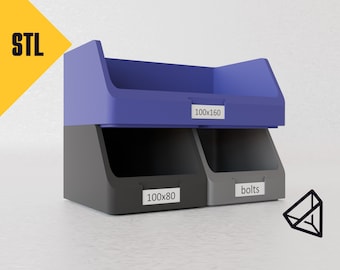 Stackable Box STL File - 3D Print Storage Box - Small Parts Organizer ...