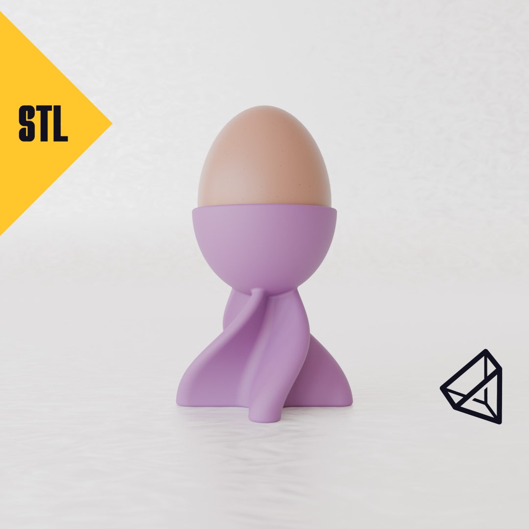 Egg Cup Minimalist 3D Print STL File Swirl Egg Holder - Etsy
