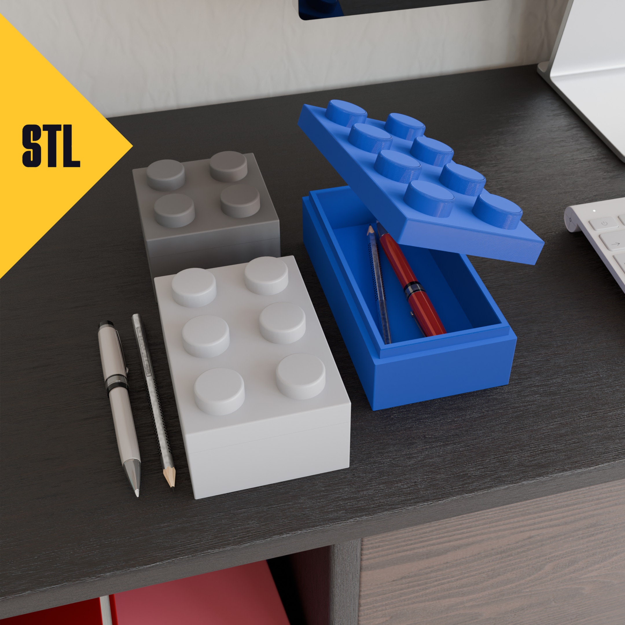 Set of 3 Stackable Boxes STL Files - 3D Print Storage Box - Small Parts ...