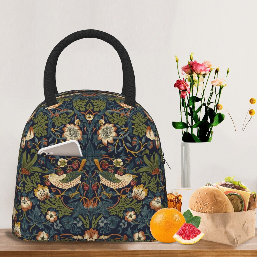 Retro Strawberry Thief Lunch Bag,william Morris Insulated Lunch Bag ...