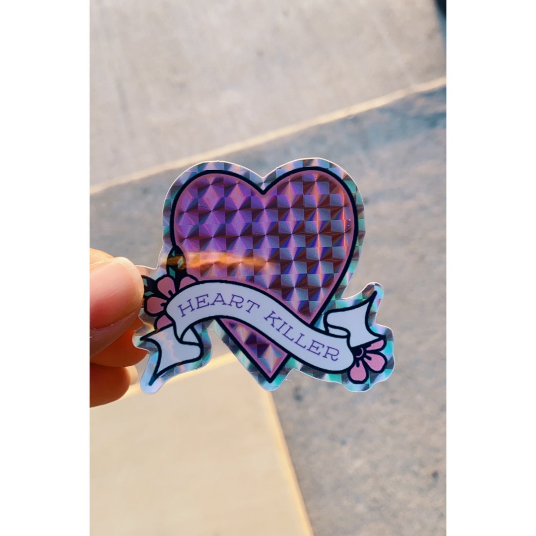 HEARTKILLER HIM Sticker Heartagram Traditional Tattoo Iridescent Heart ...