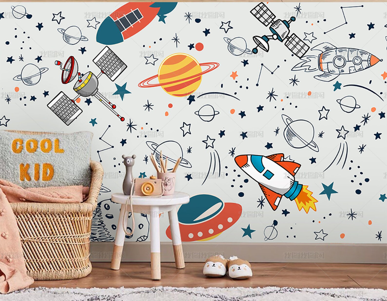 Outer Space Wallpaper for Kids Kids Room Wallpaper Peel and - Etsy