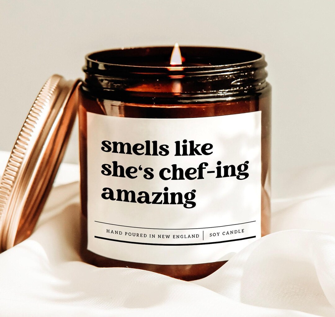 Smells Like She's Chef-ing Amazing Candle, Cooking Lover Gift ...